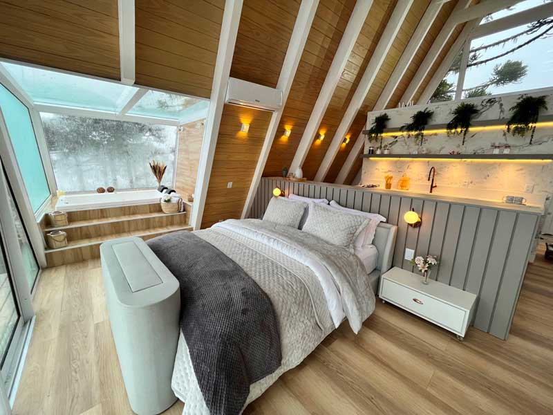 Detalhes do Chalé A-frame | Benta Rosa Chalés de Luxo